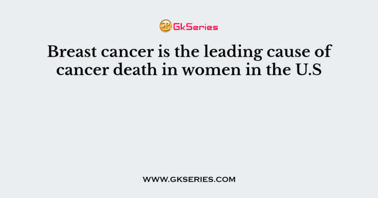 Breast cancer is the leading cause of cancer death in women in the U.S