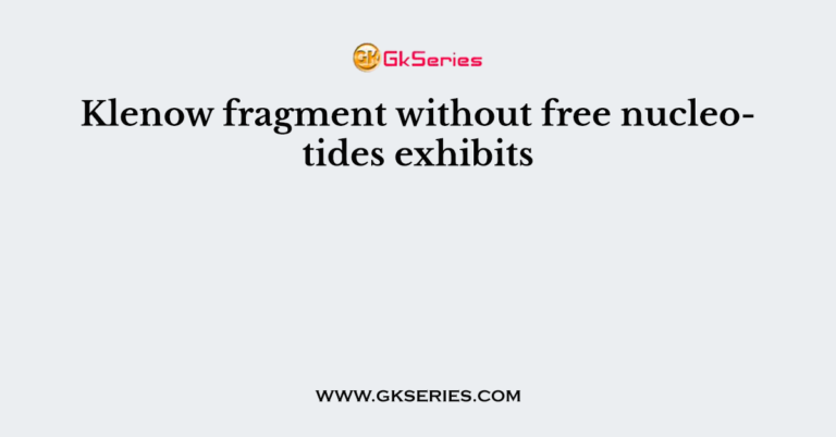 Klenow fragment without free nucleotides exhibits