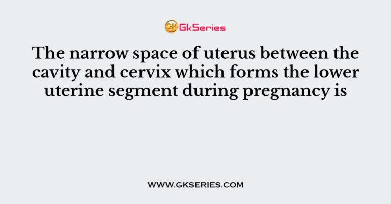 The narrow space of uterus between the cavity and cervix which forms ...