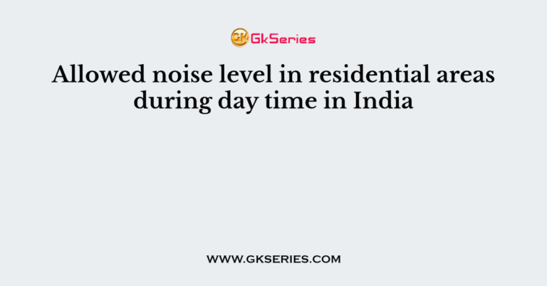 Allowed noise level in residential areas during day time in India