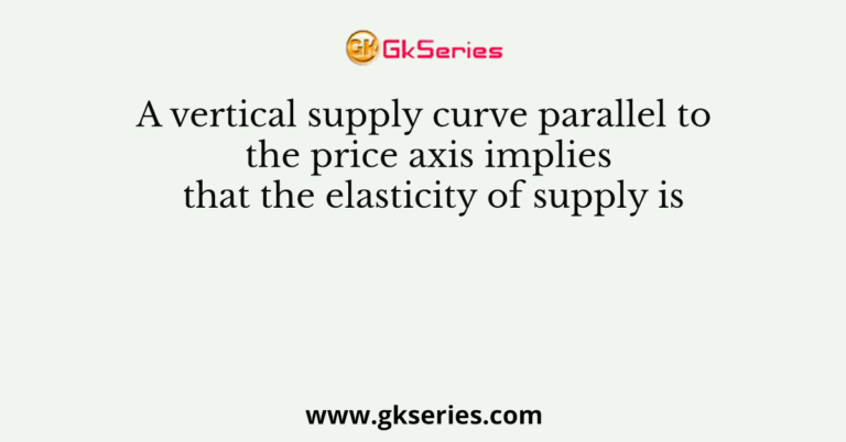 A vertical supply curve parallel to the price axis implies that the ...