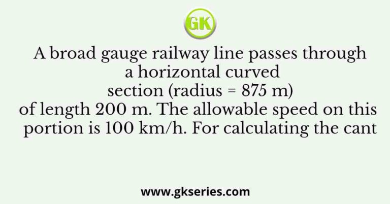 A broad gauge railway line passes through a horizontal curved section ...