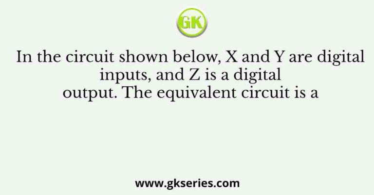 In the circuit shown below, X and Y are digital inputs, and Z is a ...