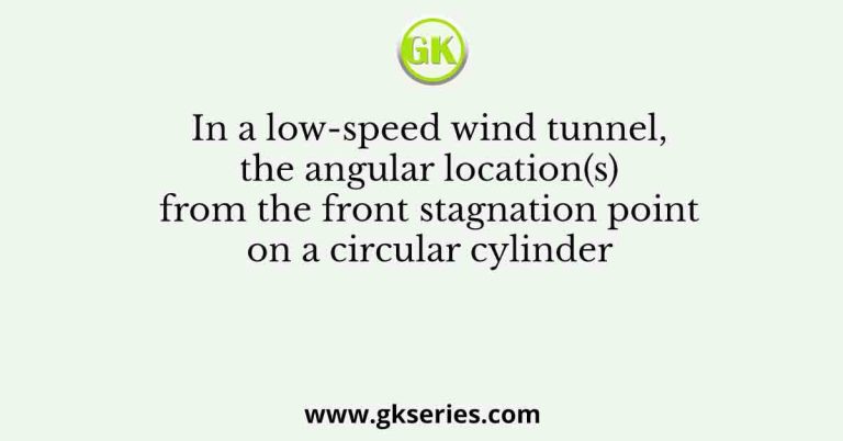 In a low-speed wind tunnel, the angular location(s) from the front ...