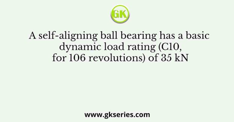 A self-aligning ball bearing has a basic dynamic load rating (C10, for ...