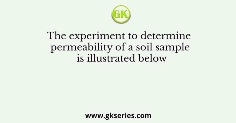 The experiment to determine permeability of a soil sample is ...